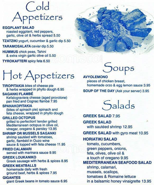 Carta del restaurante Yanni's Gyro, Lansdale