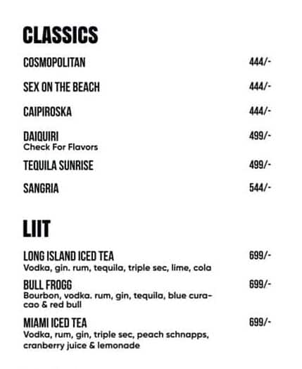 Menu at Skyhouse Bar & Cafe, Noida