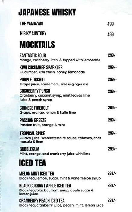Menu at Skyhouse Bar & Cafe, Noida