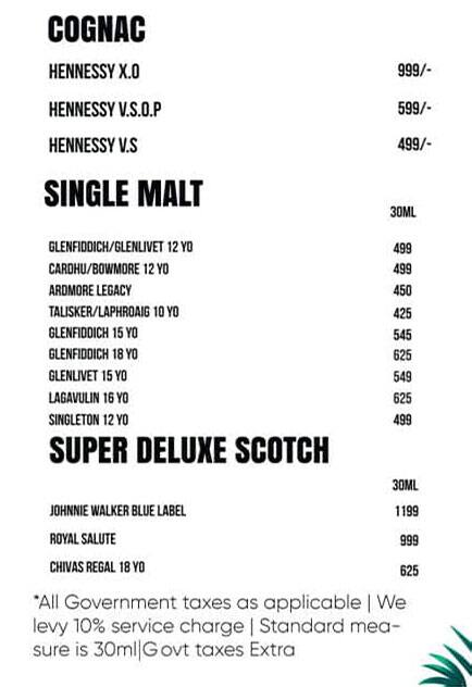 Menu at Skyhouse Bar & Cafe, Noida