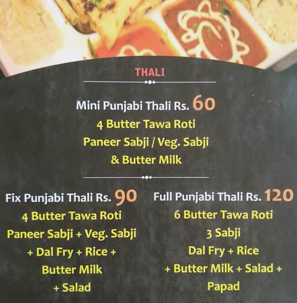 Menu at The Punjabi Food Junction, Gandhinagar