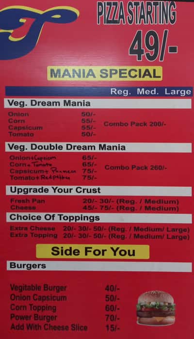 Menu of Anaya Pizza Hot, Crossing Republik, Ghaziabad
