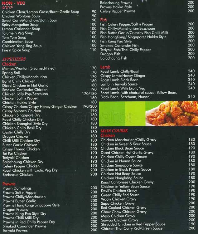 Menu at Fire N Spice, Mumbai, 4