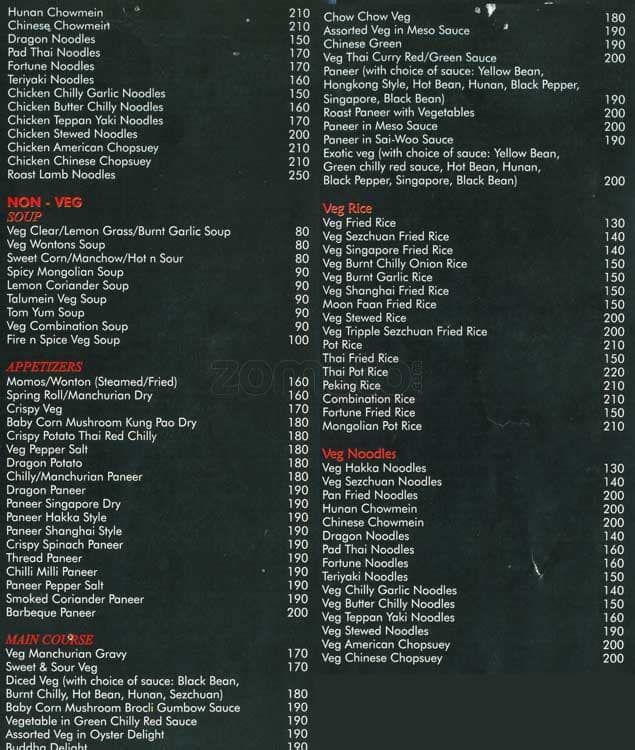Menu at Fire N Spice, Mumbai, 4