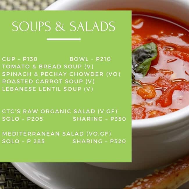 Menu at Corner Tree Cafe Vegetarian Food, Makati