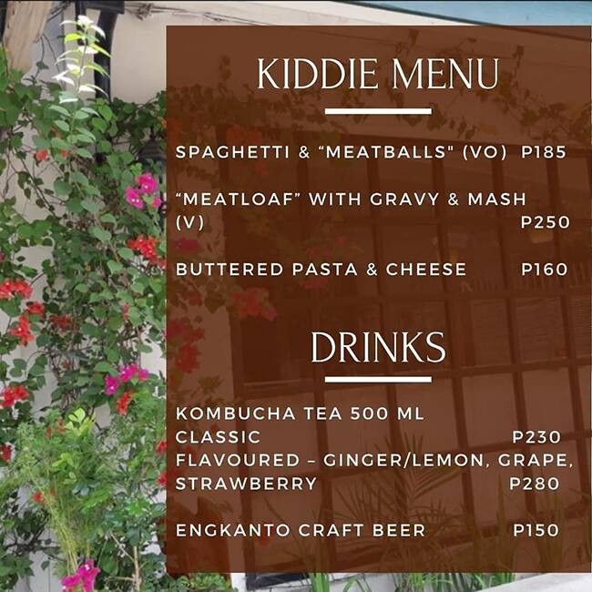 Menu at Corner Tree Cafe Vegetarian Food, Makati