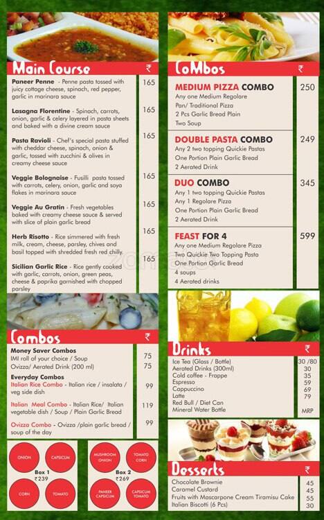 Menu at The Pasta Spoon, Chennai, Olympia Food Court