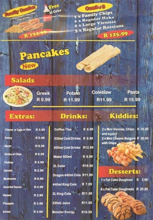 Menu at Fat Cake City restaurant, Pretoria, 502 Gerrit Maritz Rd