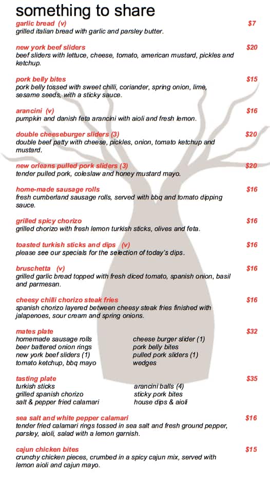 Boab Tavern and Function Centre Menu - Urbanspoon/Zomato