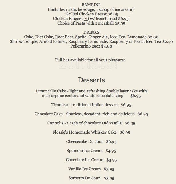 Menu at St Anthony's Lodge & Swim Club, Downingtown