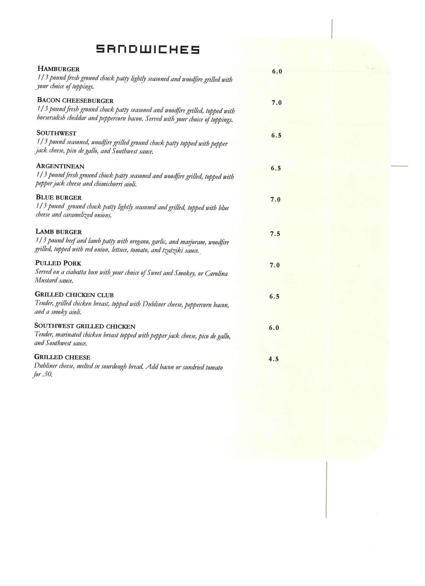 Menu at Retro Rocks pub & bar, Saginaw