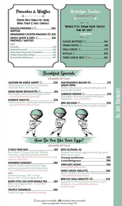 Grandmama's Café Menu, Menu for Grandmama's Café, Ghatkopar West ...