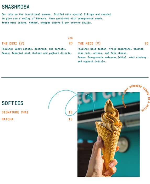 Menu at Project Chaiwala, Sharjah, Level 1