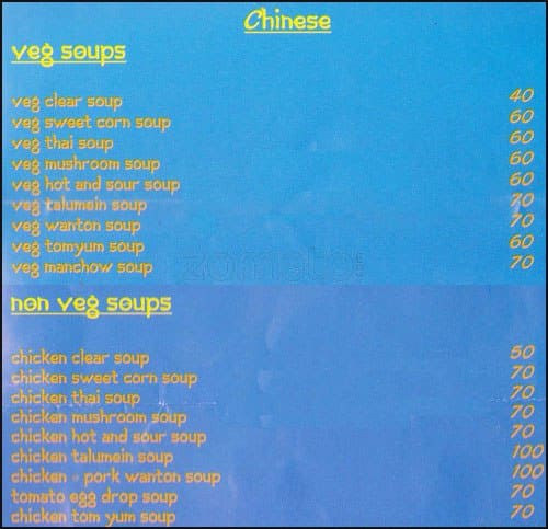 Menu at The Blue Poppy, Kolkata, Gorkha Bhawan
