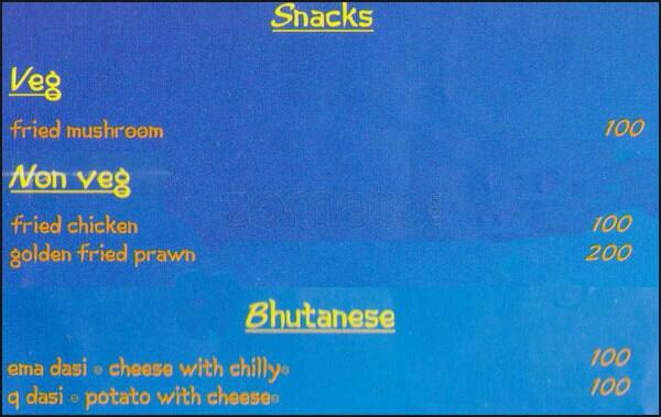 Menu at The Blue Poppy, Kolkata, Gorkha Bhawan