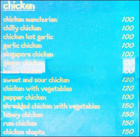 Menu at The Blue Poppy, Kolkata, Gorkha Bhawan