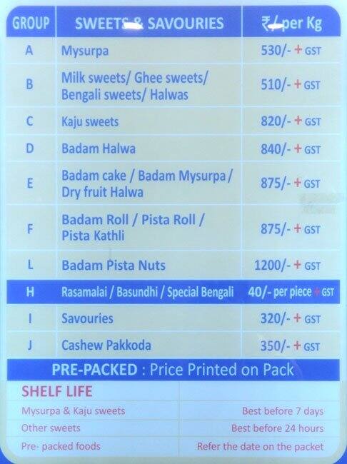 Sri Krishna Sweets Menu, Menu for Sri Krishna Sweets, Gandhipuram ...