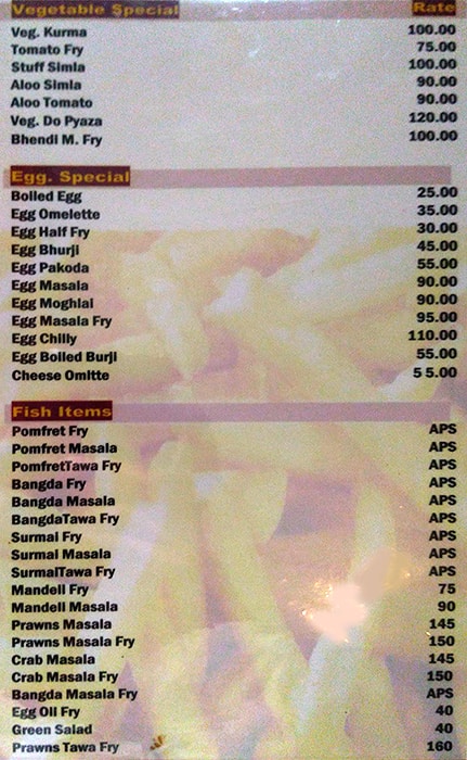 Menu at Prasadini Bar & Restaurant, Mumbai, 1
