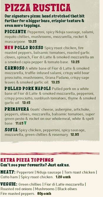 Menu at Zizzi - Victoria pizzeria, London, 15 Cardinal Walk