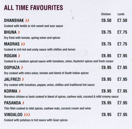 Menu at The Ruby Lounge pub & bar, London, Pinner Road