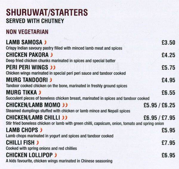 Menu at The Ruby Lounge pub & bar, London, Pinner Road