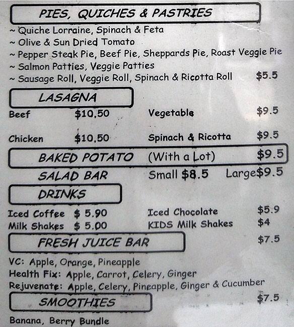 Menu at Cafe Sana, Hampton East, 882 Nepean Hwy