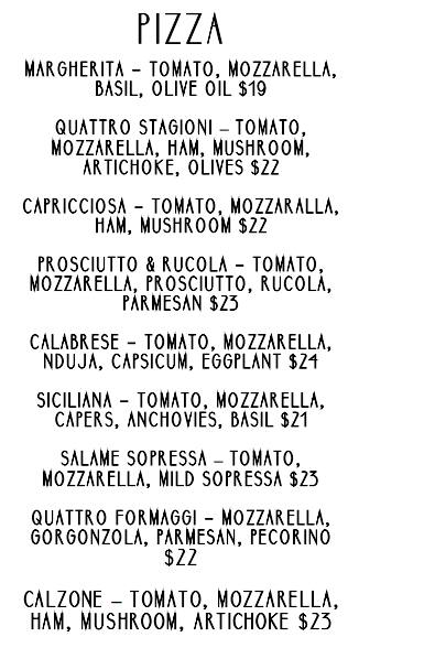 Menu at Centra restaurant, Geelong