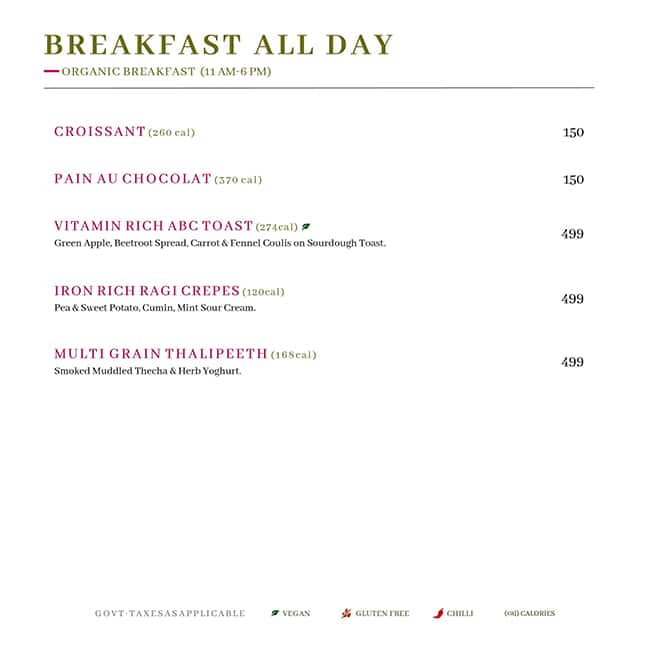 Menu of Cafe Paashh, Kalyani Nagar, Pune