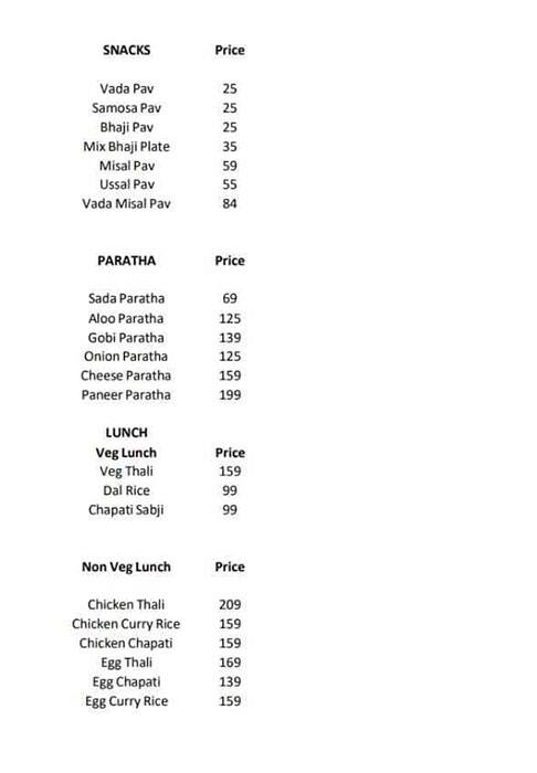 Menu of Hot N Spicy, Panch Pakhadi, Thane West, Thane