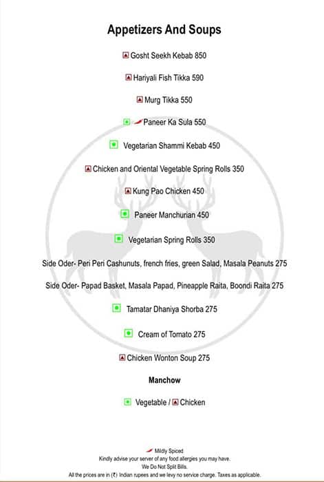 Menu of Baithak By Shikarbadi, Fateh Sagar, Udaipur