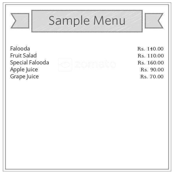 Menu of Royal Sweets, Aluva, Kochi