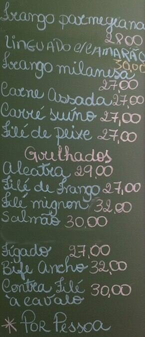 Menu at OsBar, Rio de Janeiro, Av. Calógeras