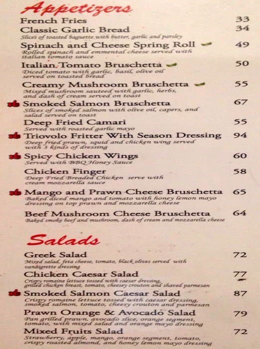 Menu at Cafe Barbera, South Jakarta, Jl. Pangeran Antasari No.36
