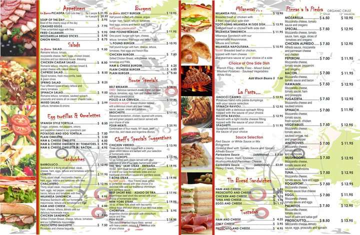 Menu at La Barra, Sunny Isles Beach