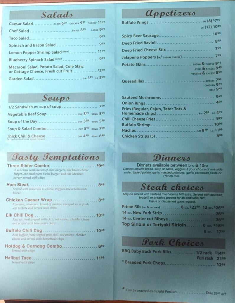 Menu at Tommy's 4th Street Bar & Grill, Corvallis