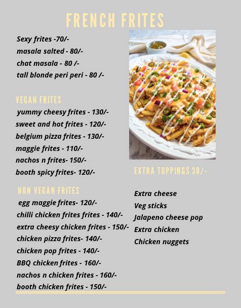 Menu at Bubble Frites, Secunderabad, Near Patels Green Park