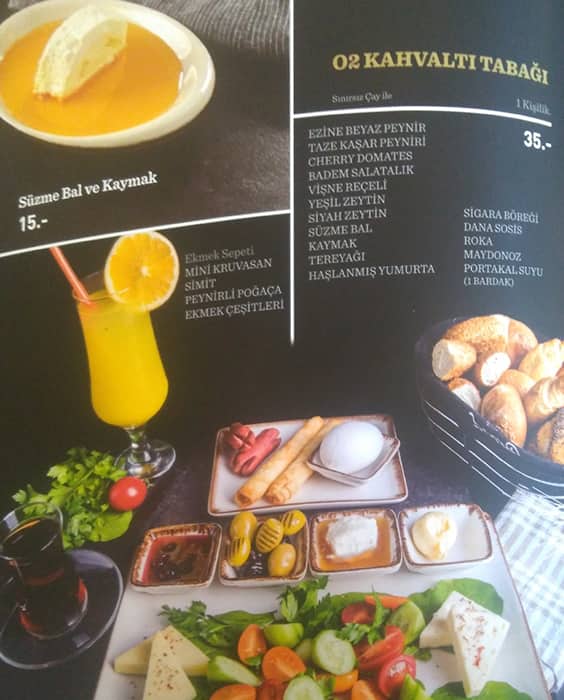 Menu at O2 CAFE & SHISHA, Istanbul