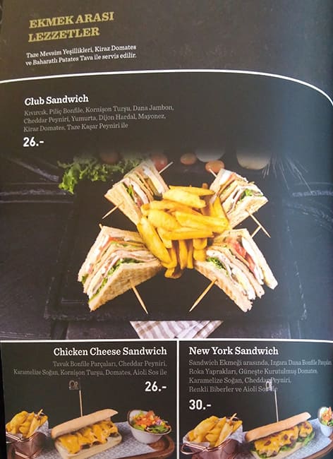 Menu at O2 CAFE & SHISHA, Istanbul