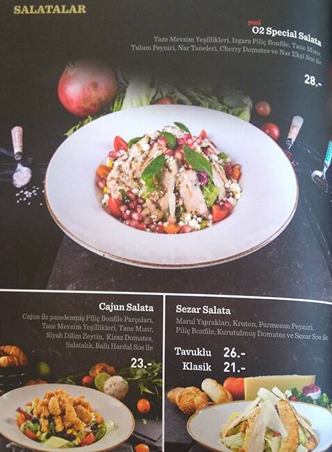 Menu at O2 CAFE & SHISHA, Istanbul