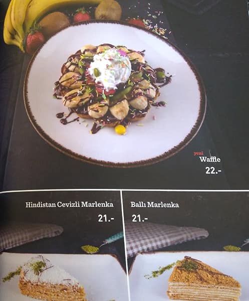 Menu at O2 CAFE & SHISHA, Istanbul