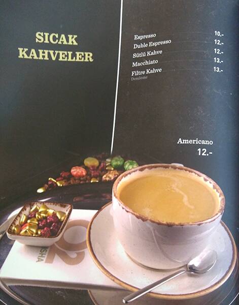 Menu at O2 CAFE & SHISHA, Istanbul