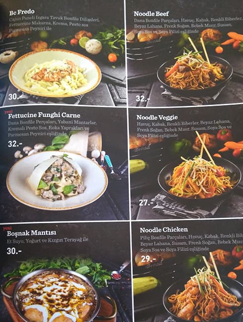 Menu at O2 CAFE & SHISHA, Istanbul