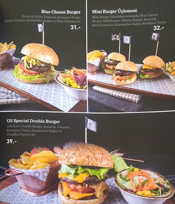 Menu at O2 CAFE & SHISHA, Istanbul