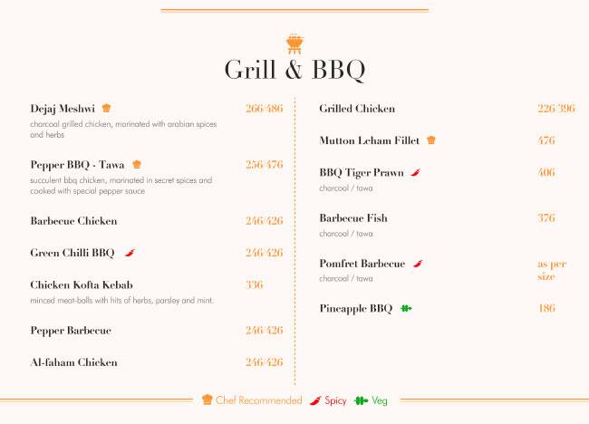 Menu at Madras Machan's, Chennai