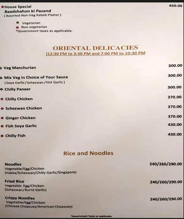 Menu at Relish Restaurant, Allahabad