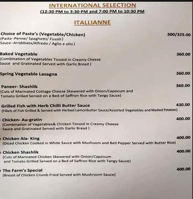 Menu at Relish Restaurant, Allahabad