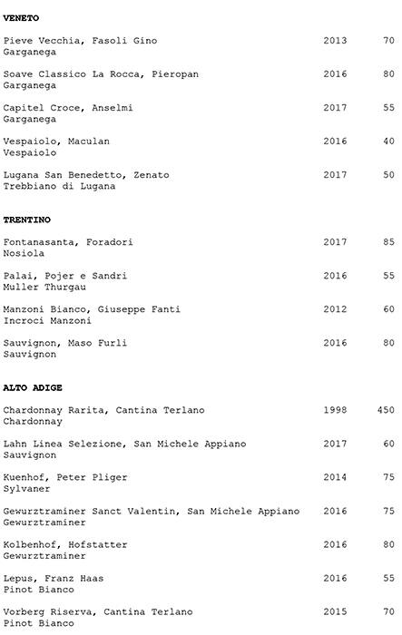 Menu at Sartoria pub & bar, London, 20 Savile Row