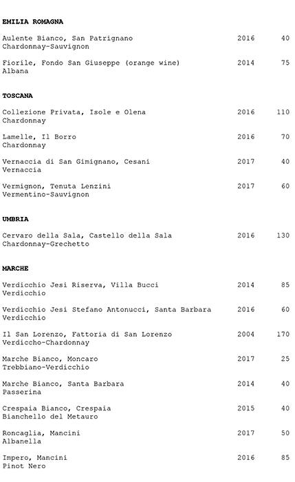 Menu at Sartoria pub & bar, London, 20 Savile Row