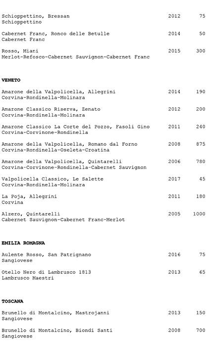 Menu at Sartoria pub & bar, London, 20 Savile Row