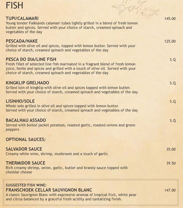 Menu at Rodizio restaurant, Randburg, William Nicol Drive
